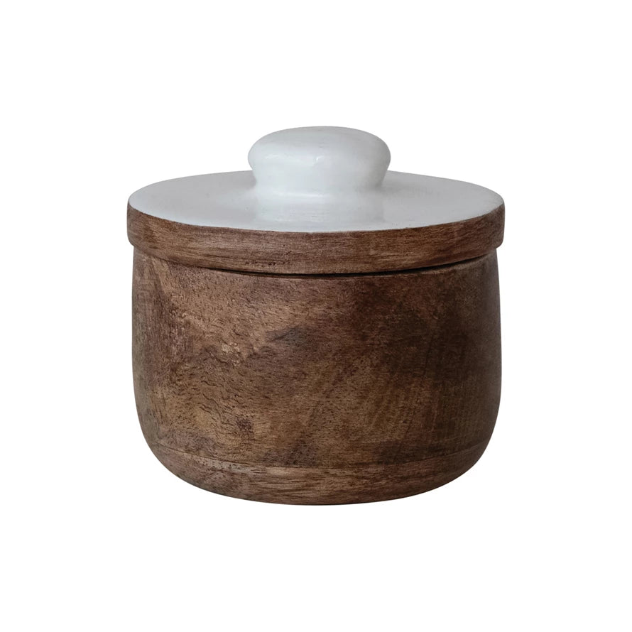 Wood Pinch Pot w/ Enamelled Lid – House In The Oak Trees